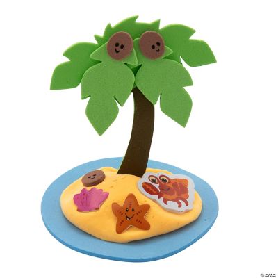 3" x 4" Luau Tropical Beach Air Dry Clay Craft Kit - Makes 12