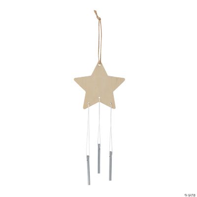 4" x 12" DIY Unfinished Wood Star-Shaped Wind Chimes - 12 Pc ...