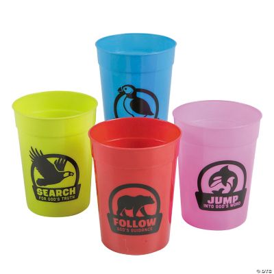 4" 10 oz. Great North VBS Bright Color Reusable Plastic Cups - 12 Ct ...