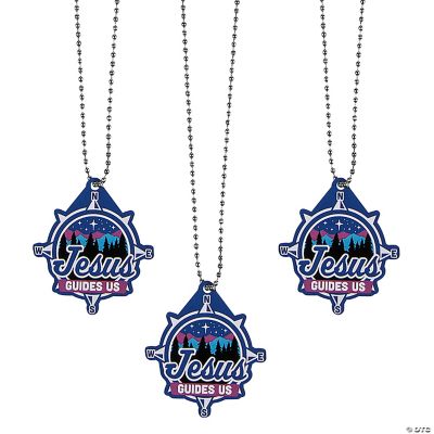 24" Great North VBS Religious Jesus Guides Us Compass Necklaces - 12 Pc ...