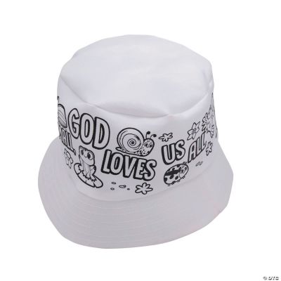 22" circ. Color Your Own Zoom In VBS Polyester Bucket Hats - 12 Pc ...