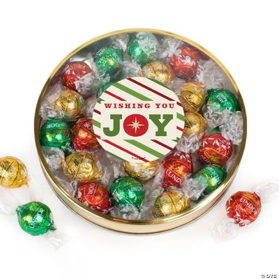 Christmas Candy Gift Tin with Chocolate Lindor Truffles by Lindt Large ...