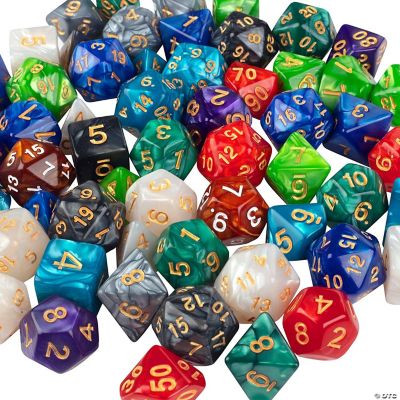 Monster Protectors Gaming 100 ct Bulk Dice Value Pk-10 Marbled Colors - Multi-Colored Assorted ...