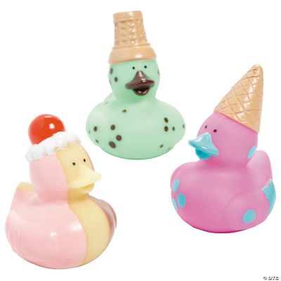 2 1/4" - 2 1/2" Ice Cream Rubber Ducks - 12 Pc.