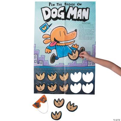 22" x 33 1/2" Dog Man™ Pin the Badge on Dog Man™ Game - 4 Pc ...
