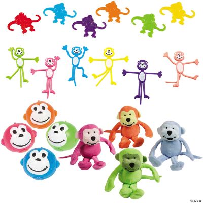 Bulk 448 Pc. Neon Monkey Novelty Toy & Handout Assortment Kit ...