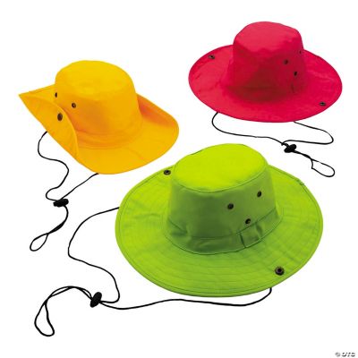 24" circ. Bright Color Polyester Sun Hats Assortment - 12 Pc ...