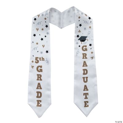 52" Kids Elementary 5th Grade Polyester Graduation Stole | Oriental Trading