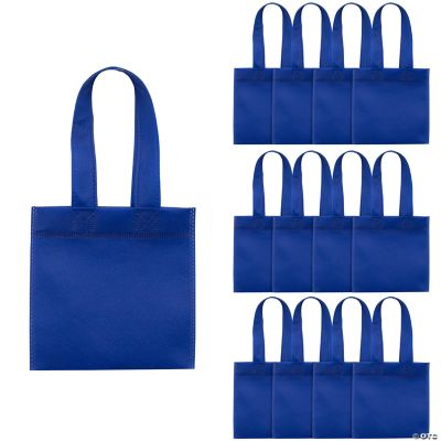 6" x 6" Mini Blue Solid Color Nonwoven Tote Bags - 12 Pc. | Oriental ...