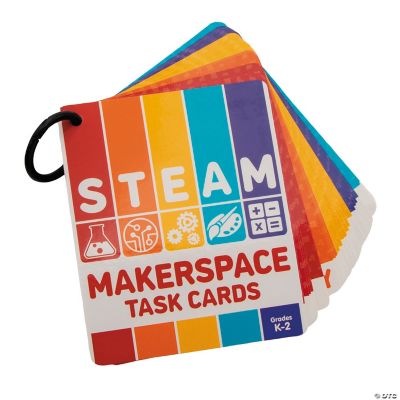 4 1/2" x 5 1/2" Grades K-2 STEM Makerspace Laminated Cardstock Task ...