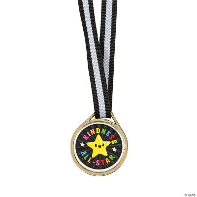 1 1/2" SEL Kindness All-Star Award Medals with Black & White Ribbon ...