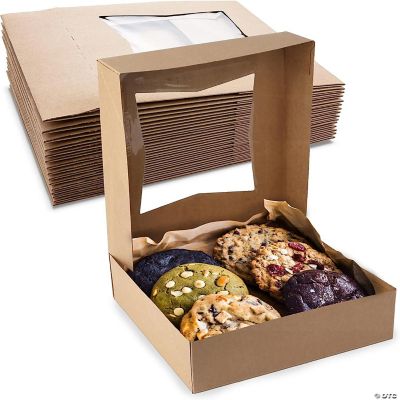 MT Products Brown Cookie Box 8" x 8" x 2.5" Auto-Popup Bakery Boxes ...