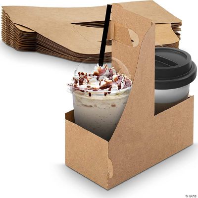 MT Products 2 Cup Kraft Paperboard Small Drink Carrier with Handles ...