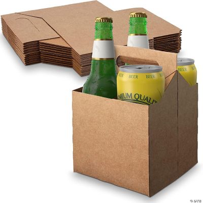 MT Products Brown Cardboard 4 Pack Drink Carrier/Bottle Holder - Pack ...