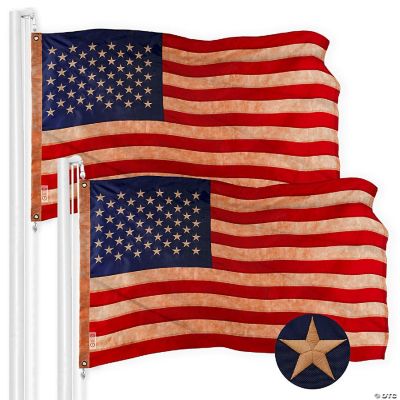 G128 5X8Ft 2Pk Usa Tea-Stained Embroidered 420D Polyester Flag ...