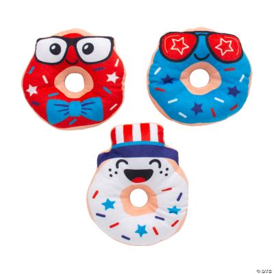 4" Patriotic Red, White & Blue Silly Stuffed Donuts - 12 Pc. | Oriental ...