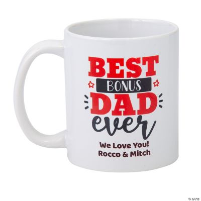 11 oz. Custom Photo Best Bonus Dad Ever Ceramic Mug | Oriental Trading
