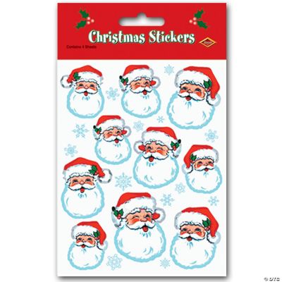 Beistle - Santa Face Stickers - 12 Pack | Oriental Trading