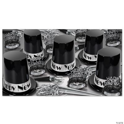 Beistle - The Big Top Hat New Year's Eve Silver Assorted for 50 - 1 ...
