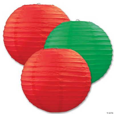 Beistle - Paper Lanterns - Red and Green - 6 Pack | Oriental Trading