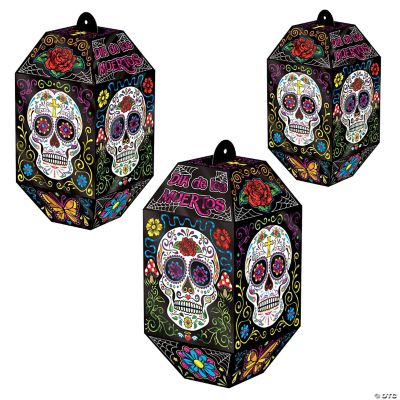 Beistle - Foil Day Of The Dead Paper Lanterns - 12 Pack | Oriental Trading