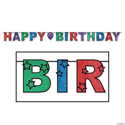 Beistle - Glittered Happy Birthday Streamer - 12 Pack | Oriental Trading