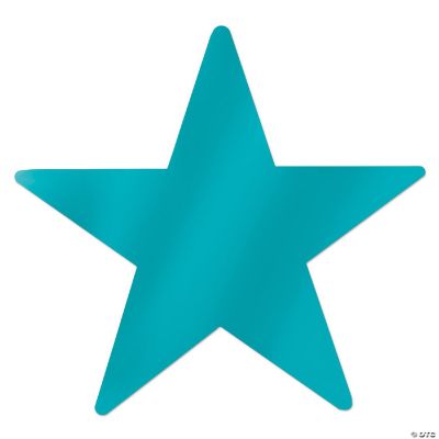 Beistle - Metallic Star Cutouts - Teal - 12 Pack