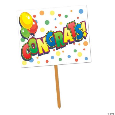 Beistle - Congrats! Yard Sign - 6 Pack | Oriental Trading