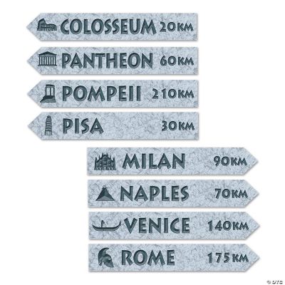 Beistle - Italian Street Sign Cutouts - 12 Pack | Oriental Trading