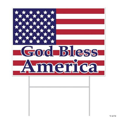 Beistle - Plastic God Bless America Yard Sign - 6 Pack | Oriental Trading