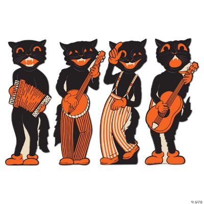 Beistle - Vintage Halloween Scat Cat Band Cutouts - 12 Pack | Oriental ...