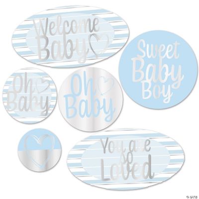 Beistle - Foil Welcome Baby Cutouts - Silver Blue - 12 Pack | Oriental ...
