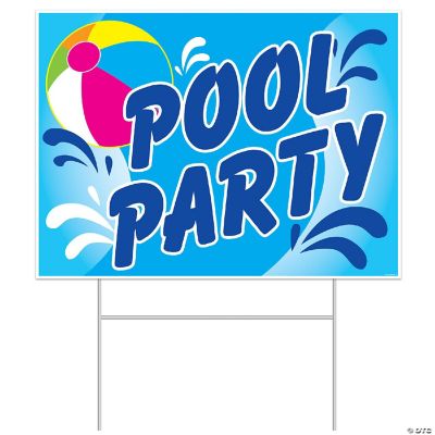 Beistle - Plastic Pool Party Yard Sign - 6 Pack