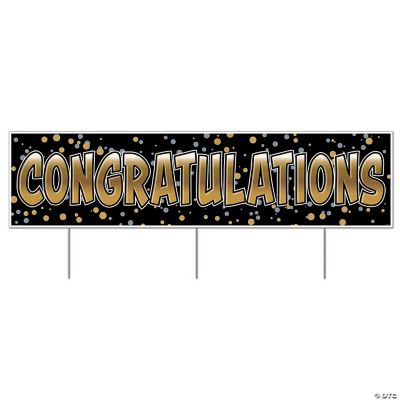 Beistle - Plastic Jumbo Congratulations Yard Sign - 6 Pack