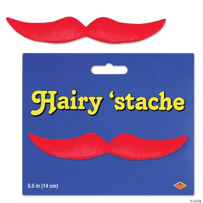 Beistle - Hairy 'stache - Red - 12 Pack | Oriental Trading