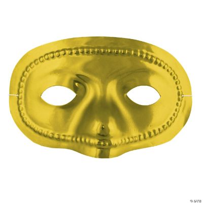Beistle - Metallic Half Mask - Golden - 24 Pack | Oriental Trading