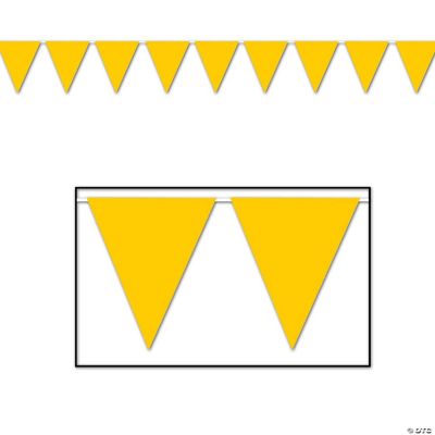 Beistle - Golden-Yellow Pennant Banner - 12 Pack | Oriental Trading