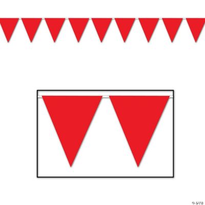 Beistle - Red Pennant Banner - 12 Pack | Oriental Trading