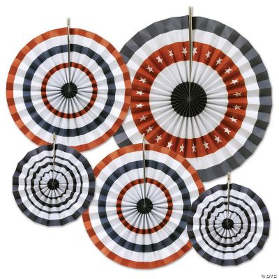 Beistle - Patriotic Accordion Paper Fans - 12 Pack | Oriental Trading