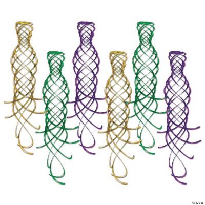 Beistle - Shimmering Whirls - Golden, Green and Purple - 6 Pack ...