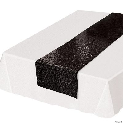 Beistle - Sequined Table Runner - Black - 12 Pack | Oriental Trading