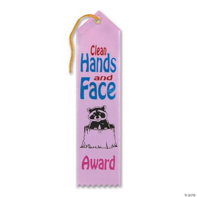 Beistle - Clean Hands & Face Award Ribbon - 6 Pack | Oriental Trading