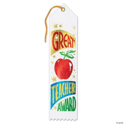 Beistle - Great Teacher Award Ribbon - 6 Pack