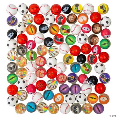 Bulk 96 Pc. Colorful Cool Icon Bouncy Ball Assortment | Oriental Trading