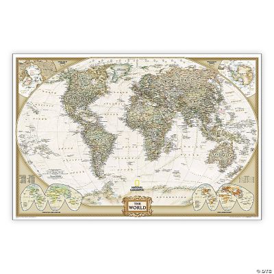 National Geographic World Executive Map, Poster Size and Laminated, 36 ...