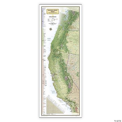 National Geographic Pacific Crest Trail Map, Laminated, 18" x 48 ...