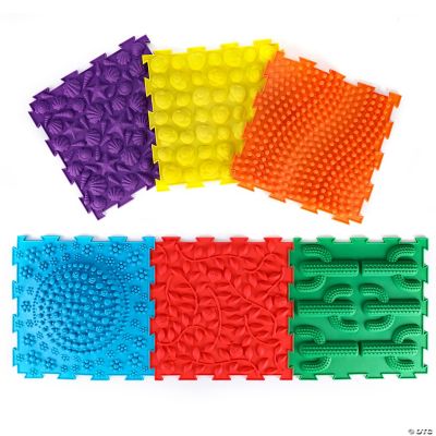 Kore Design Locking Sensory Tactile Tiles, Assorted Colors, 11.8" x 11. ...