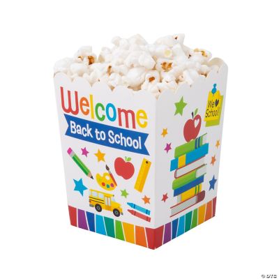 3" x 4" Welcome Back to School Cardstock Popcorn Boxes - 12 Pc ...