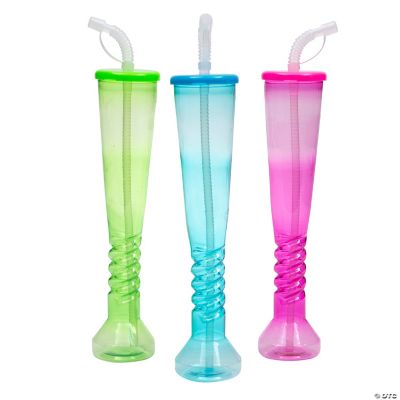 13.5 oz. Twisted Base Yard Cups with Lid & Straw - 12 Ct. | Oriental ...