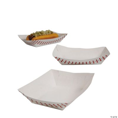 7" x 5 1/4" Baseball Themed Paper Food Trays - 12 Pc. | Oriental Trading